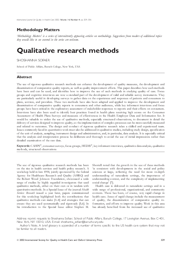 (PDF) Qualitative research methods