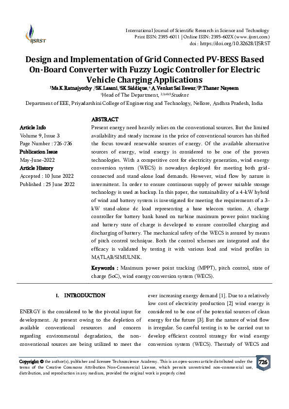 Pdf Design And Implementation Of Grid Connected Pv Bess Based On