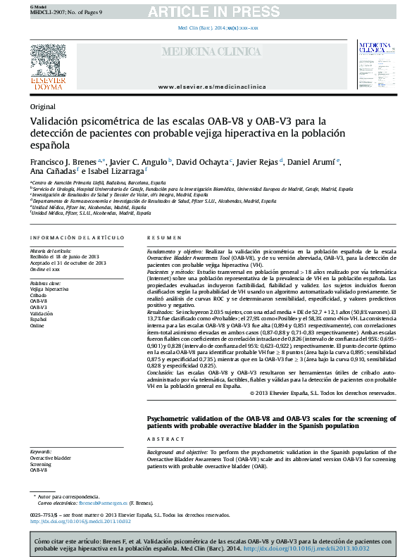 (PDF) [Psychometric validation of the OAB-V8 and OAB-V3 scales for the ...