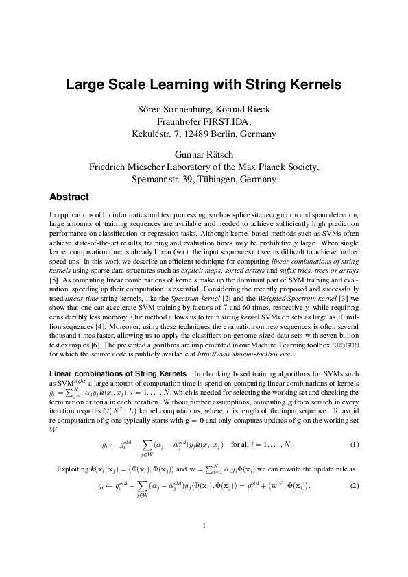 (PDF) Large-Scale Learning with String Kernels