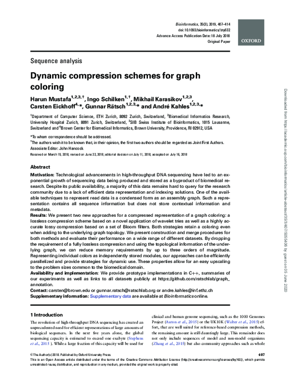 (PDF) Dynamic compression schemes for graph coloring