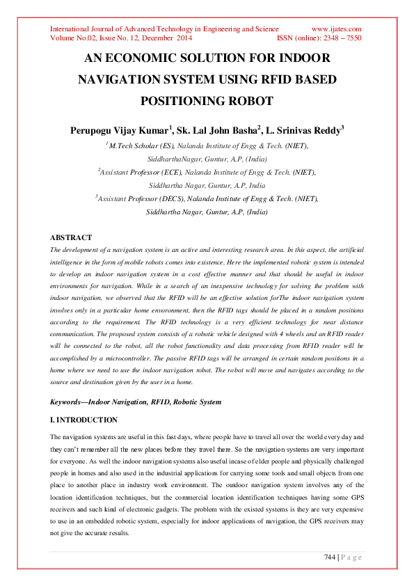 (PDF) An Economic Solution for Indoor Navigation System Using Rfid ...