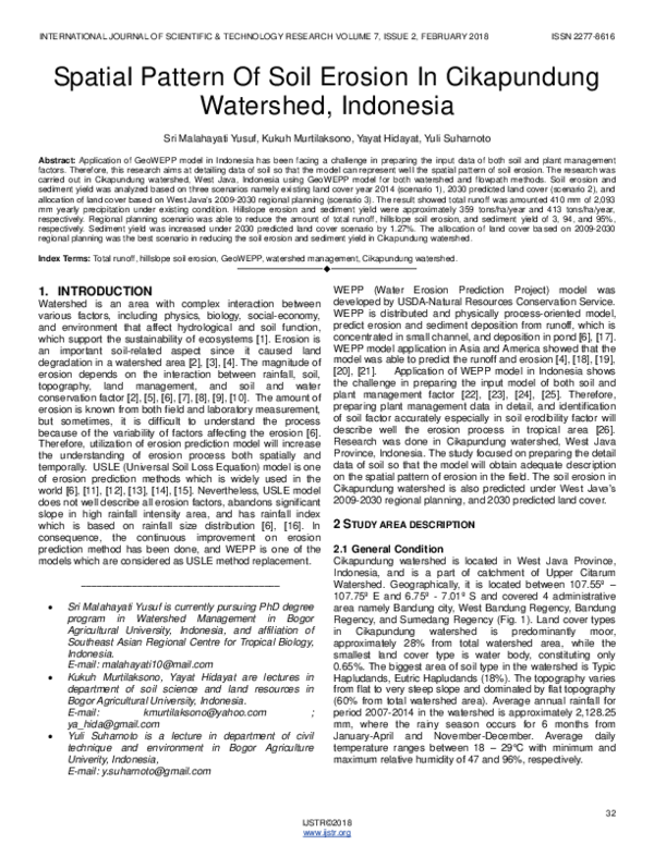 (PDF) Spatial Pattern Of Soil Erosion In Cikapundung Watershed, Indonesia