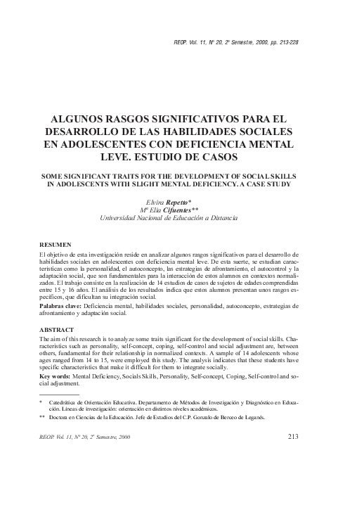 (PDF) Algunos rasgos significativos para el desarrollo de las ... (PDF) Algunos rasgos significativos para el desarrollo de las ...