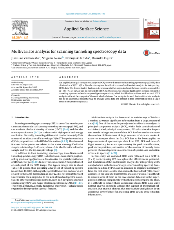 (PDF) Multivariate analysis for scanning tunneling spectroscopy data