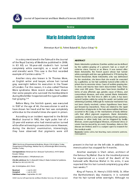 (PDF) Marie Antoinette Syndrome