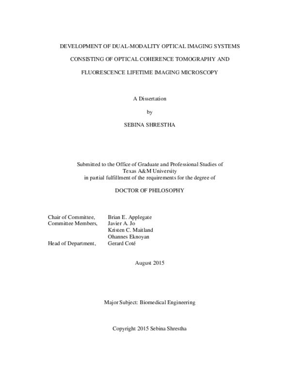 (PDF) Design of a dual-modality imaging system using optical coherence tomography and ...