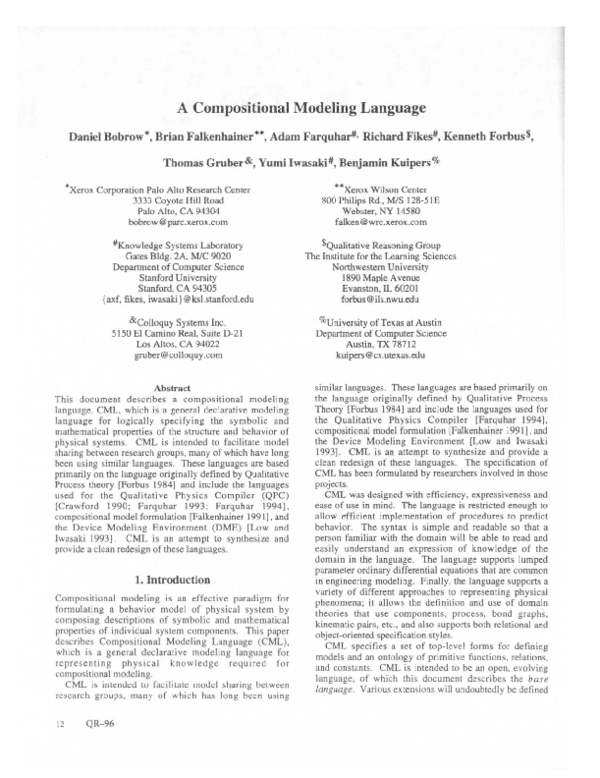 Pdf A Compositional Modeling Language