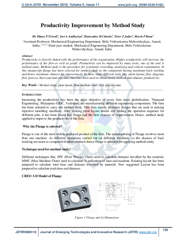 (PDF) Productivity Improvement By Method Study