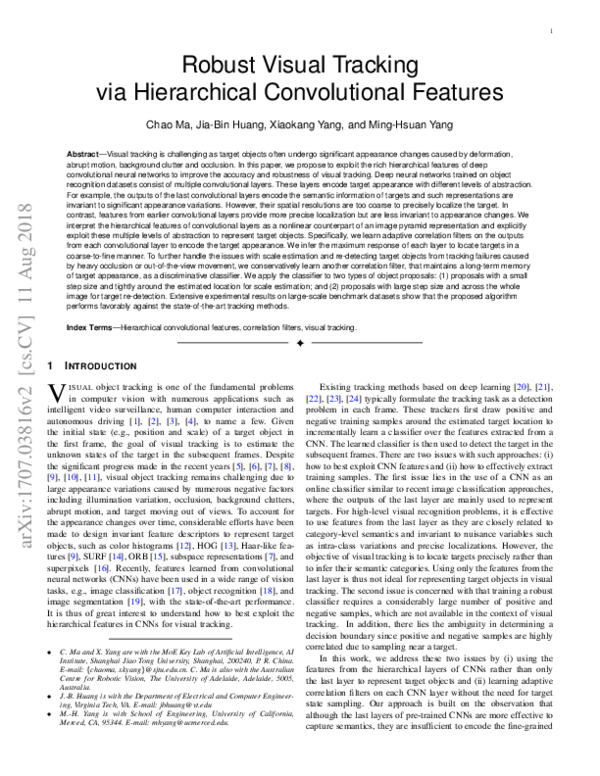 (PDF) Robust Visual Tracking via Hierarchical Convolutional Features