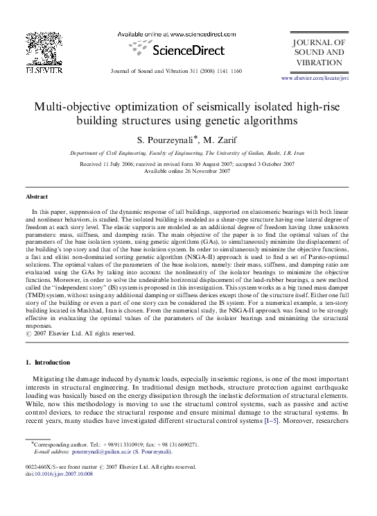 (PDF) Multi-objective optimization of seismically isolated high-rise building structures using ...