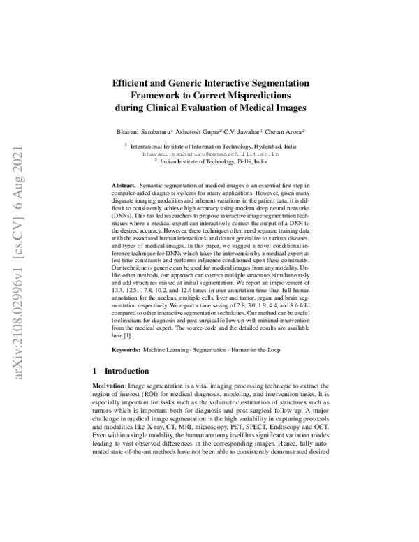 Pdf Efficient And Generic Interactive Segmentation Framework To 4323