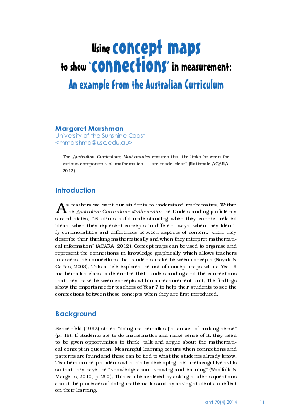 (PDF) Using concept maps to show ' connections ' in measurement: An ...