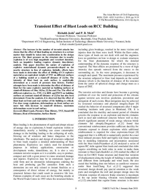 (PDF) Blast Load Impacts on RCC Buildings: Dynamic Analysis