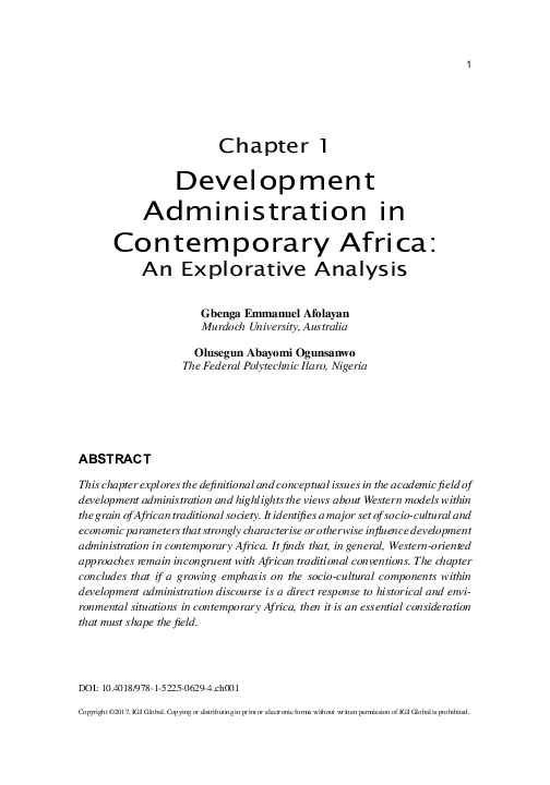 (PDF) Development Administration in Contemporary Africa