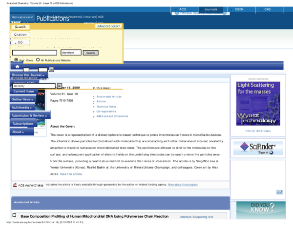(PDF) Molecular Identification of Individual Nano-Objects