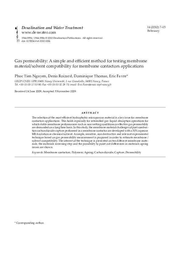(PDF) Gas permeability: A simple and efficient method for testing ...