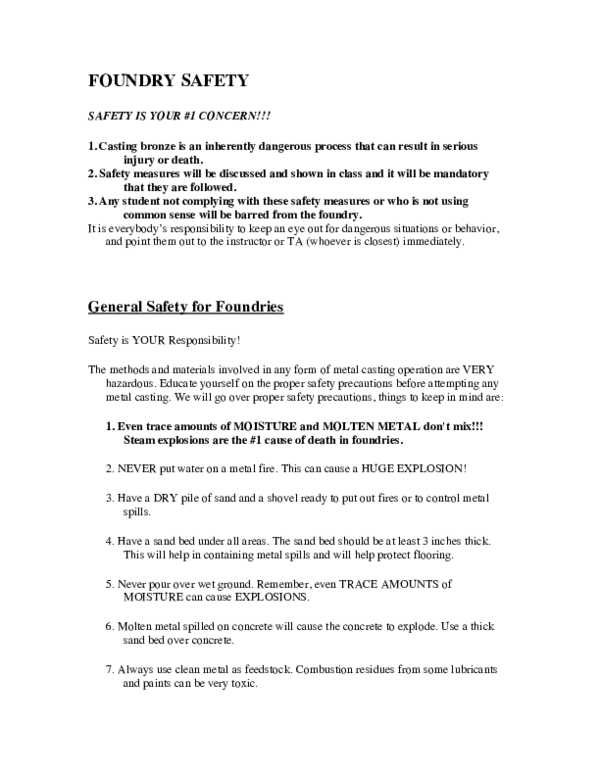 (PDF) FOUNDRY SAFETY