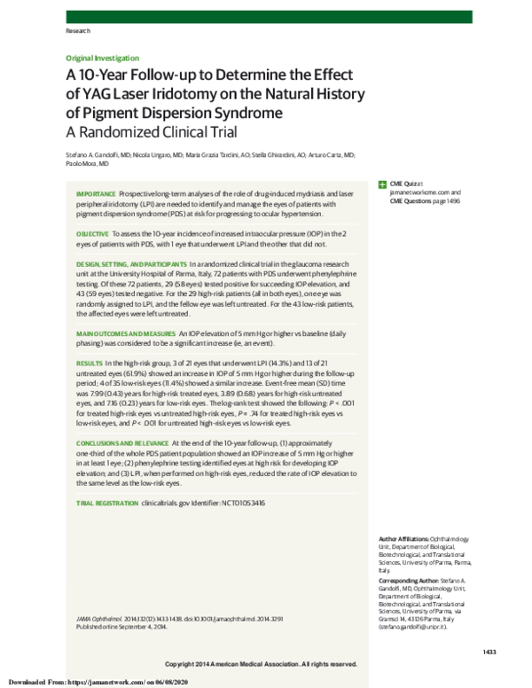 (PDF) A 10-Year Follow-up to Determine the Effect of YAG Laser ...