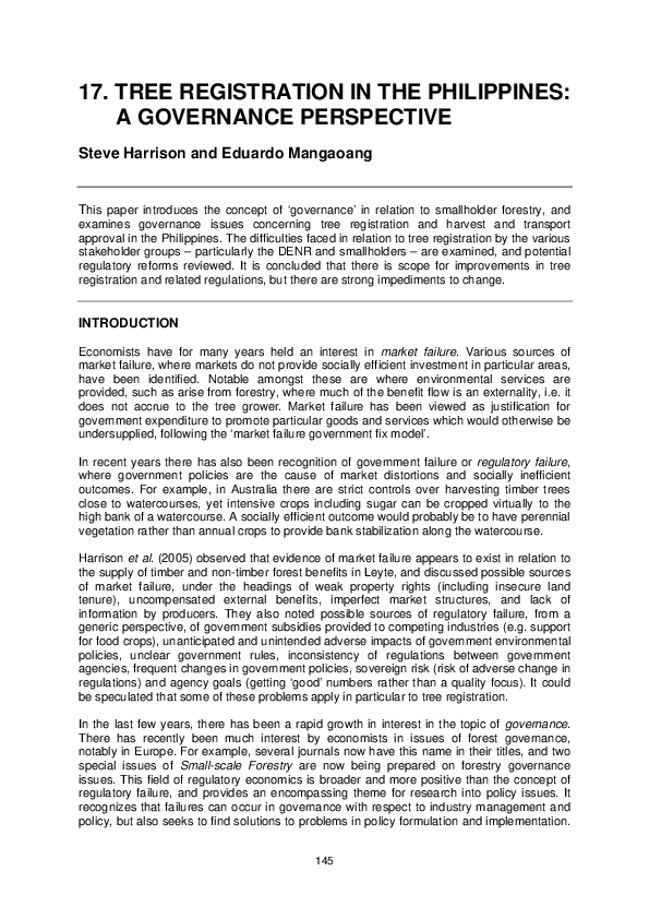 (PDF) Tree registration in the Philippines: a governance perspective