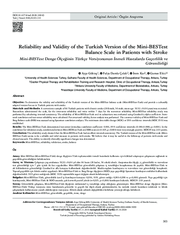 (PDF) Reliability and Validity of the Turkish Version of the Mini ...