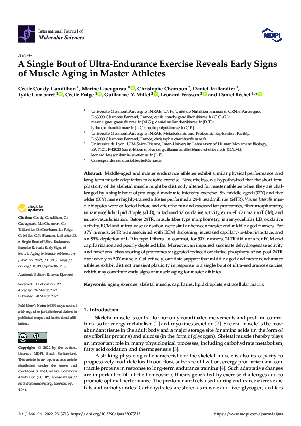 (PDF) A Single Bout of Ultra-Endurance Exercise Reveals Early Signs of ...