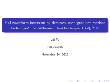 (PDF) Full waveform inversion by deconvolution gradient method