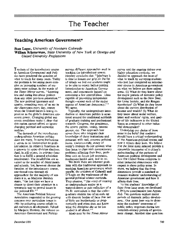 (PDF) Teaching American Government