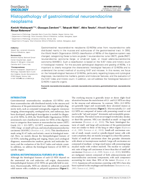 (PDF) Histopathology of gastrointestinal neuroendocrine neoplasms