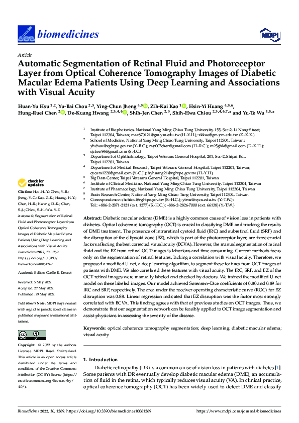 (PDF) Automatic Segmentation of Retinal Fluid and Photoreceptor Layer from Optical Coherence ...