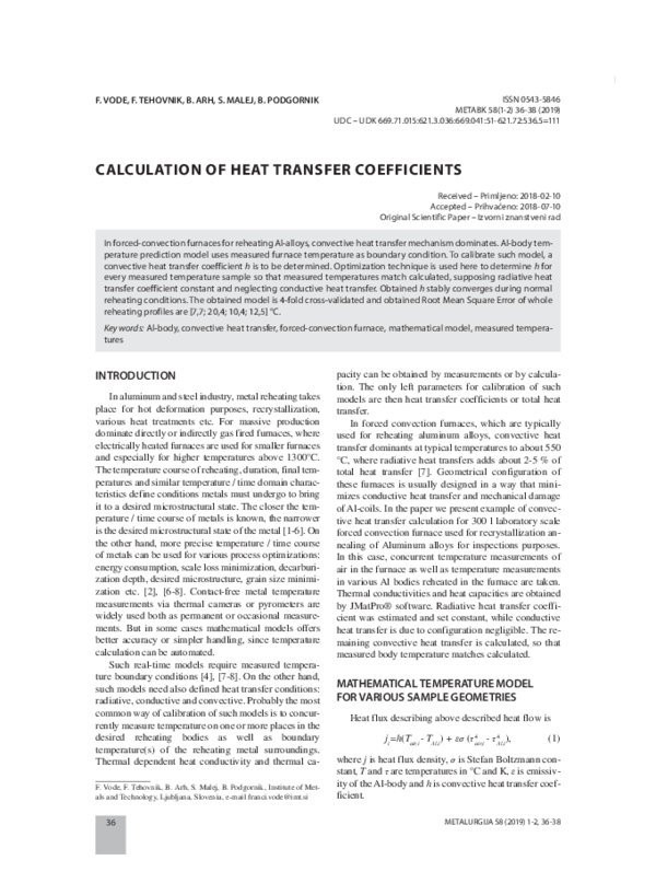 (PDF) Calculation of heat transfer coefficients