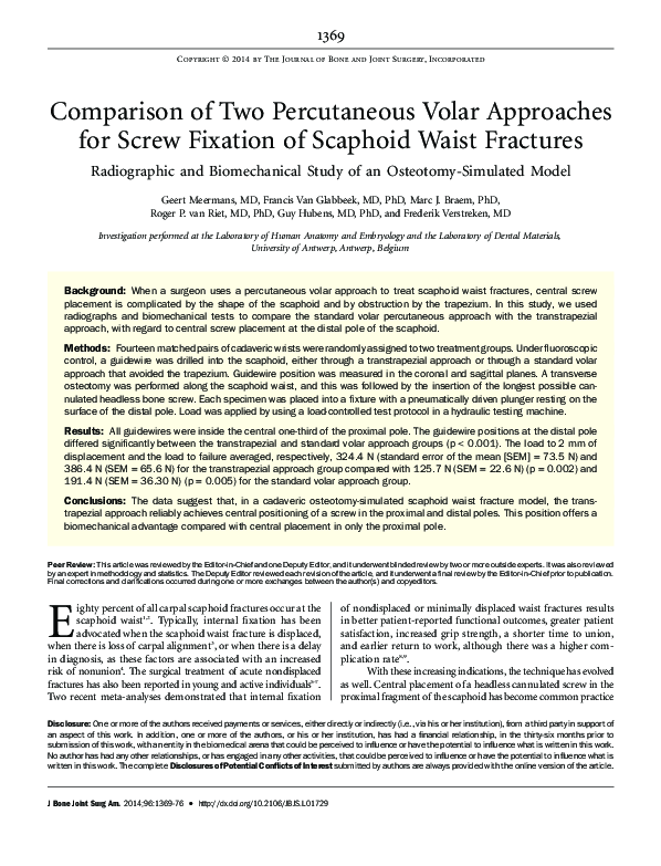 (PDF) Comparison of two percutaneous volar approaches for screw ...