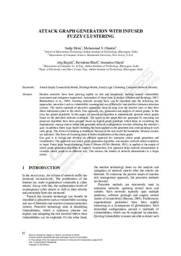 (PDF) Attack Graph Generation with Infused Fuzzy Clustering