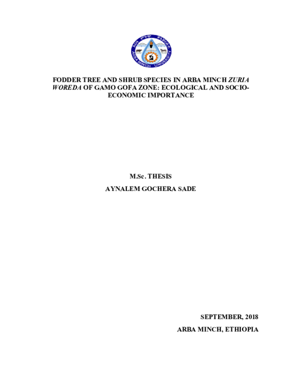 (PDF) Fodder Tree and Shrub Species in Arba Minch Zuria Woreda of Gamo ...
