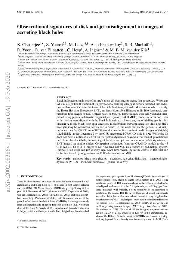 (PDF) Observational signatures of disc and jet misalignment in images ...