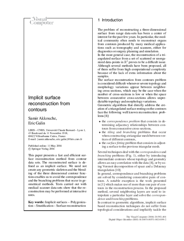 (PDF) Implicit surface reconstruction from contours | Eric Galin - Academia.edu