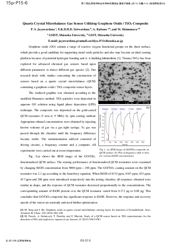 (PDF) Quartz Crystal Microbalance Gas Sensor Utilizing Graphene Oxide ...
