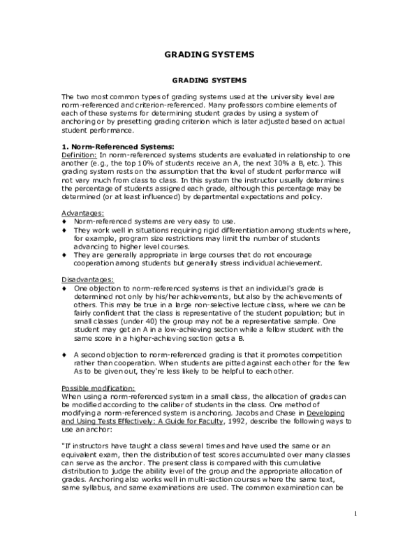 (PDF) Grading Systems