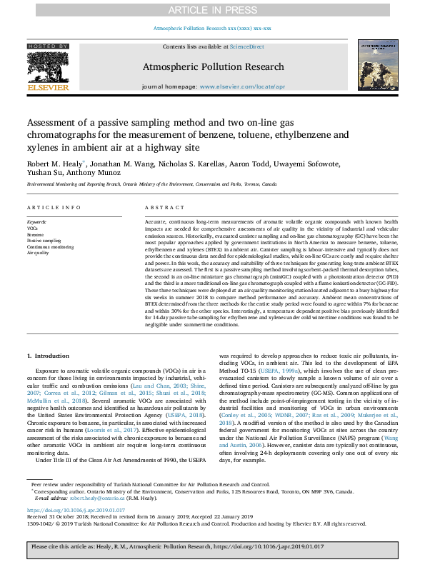 (PDF) Assessment of a passive sampling method and two on-line gas ...