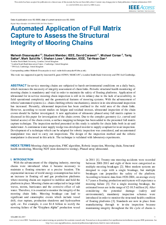 Pdf Automated Application Of Full Matrix Capture To Assess The