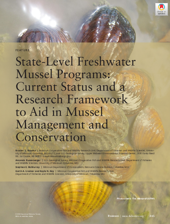 (PDF) State-Level Freshwater Mussel Programs: Current Status and a ...