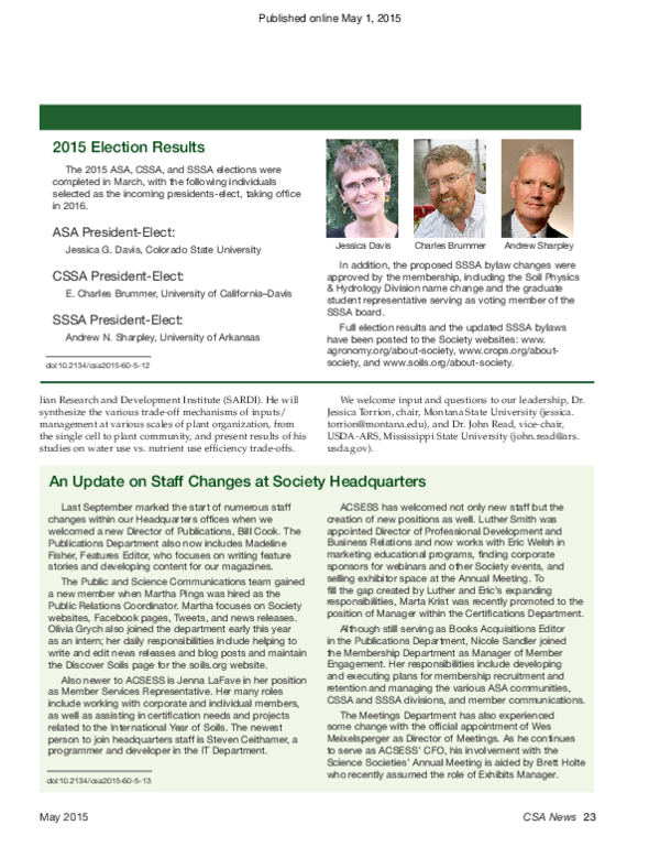 (PDF) An Update on Staff Changes at Society Headquarters