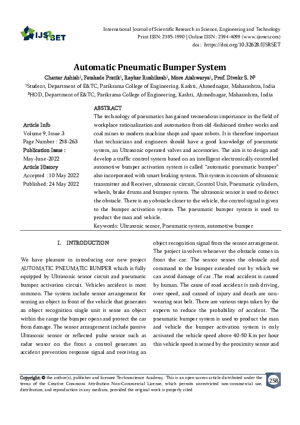 (PDF) Automatic Pneumatic Bumper System | International Journal of ...