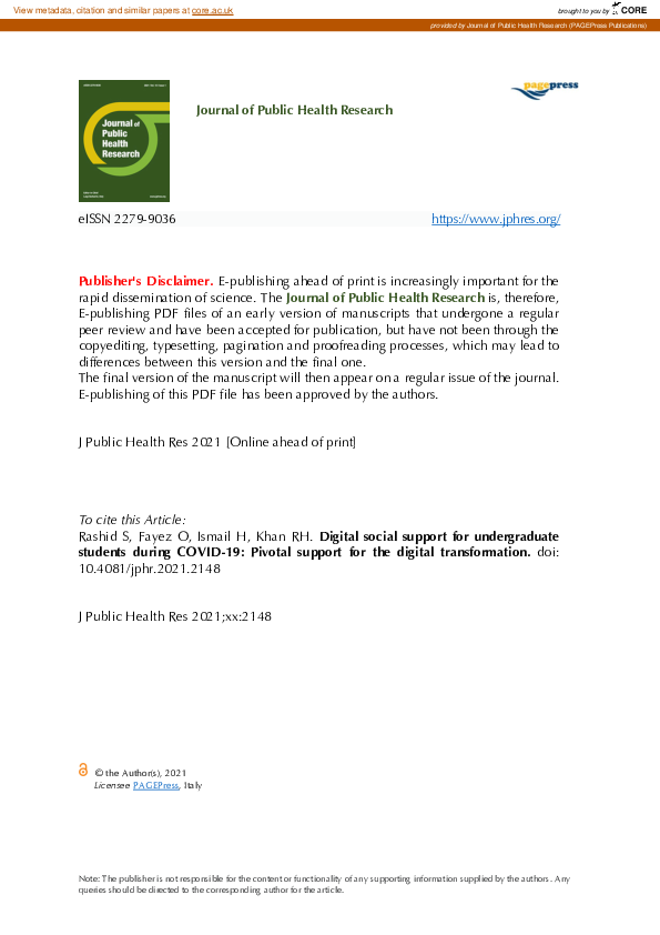 (PDF) Digital social support for undergraduate students during COVID-19 ...