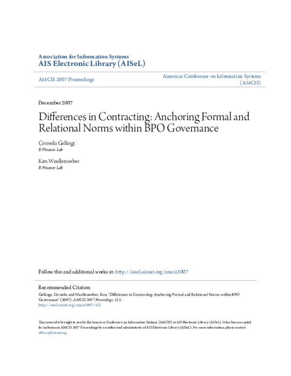 (PDF) Differences in Contracting: Anchoring Formal and Relational Norms ...