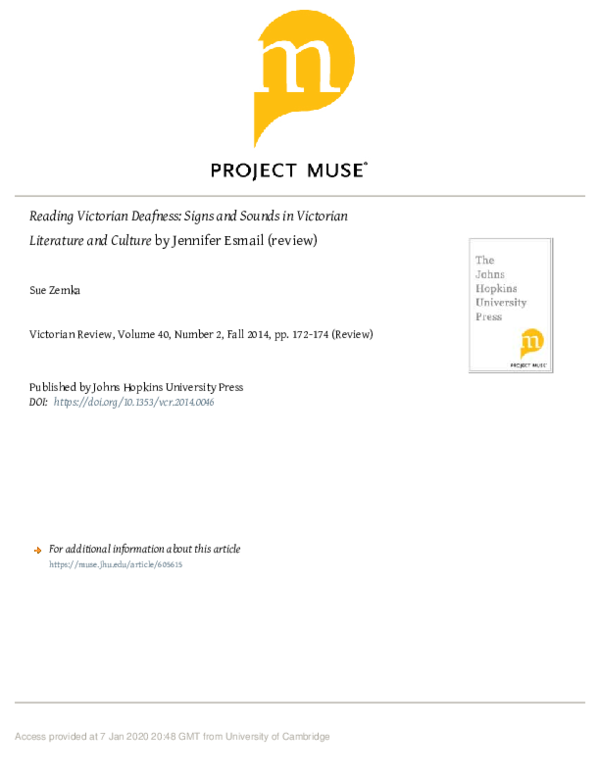 (PDF) Reading Victorian Deafness: Signs and Sounds in Victorian ...