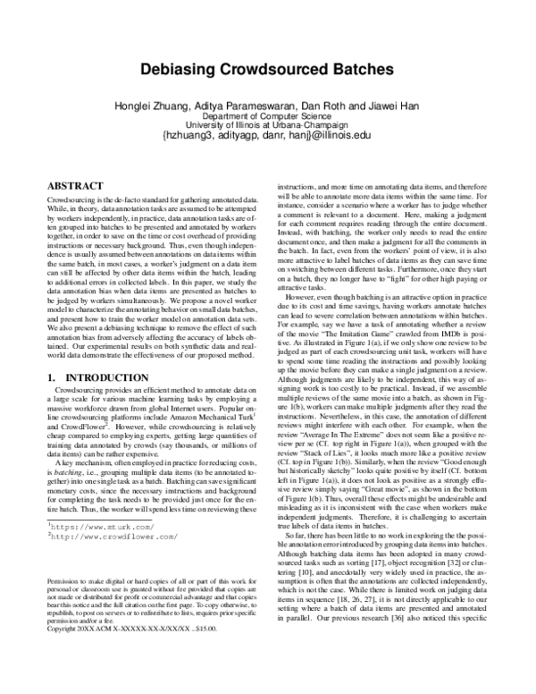 (PDF) Debiasing Crowdsourced Batches