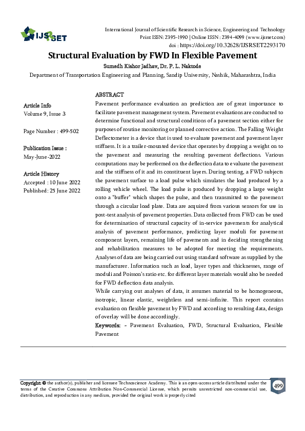 (PDF) Structural Evaluation by FWD In Flexible Pavement