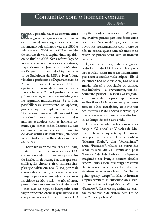 (PDF) Comunhão com o homem comum