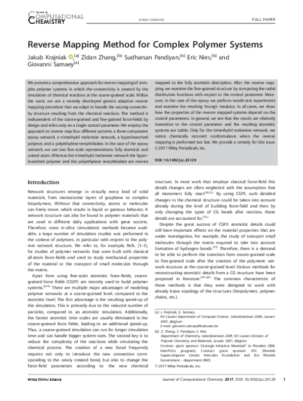 (PDF) Reverse mapping method for complex polymer systems